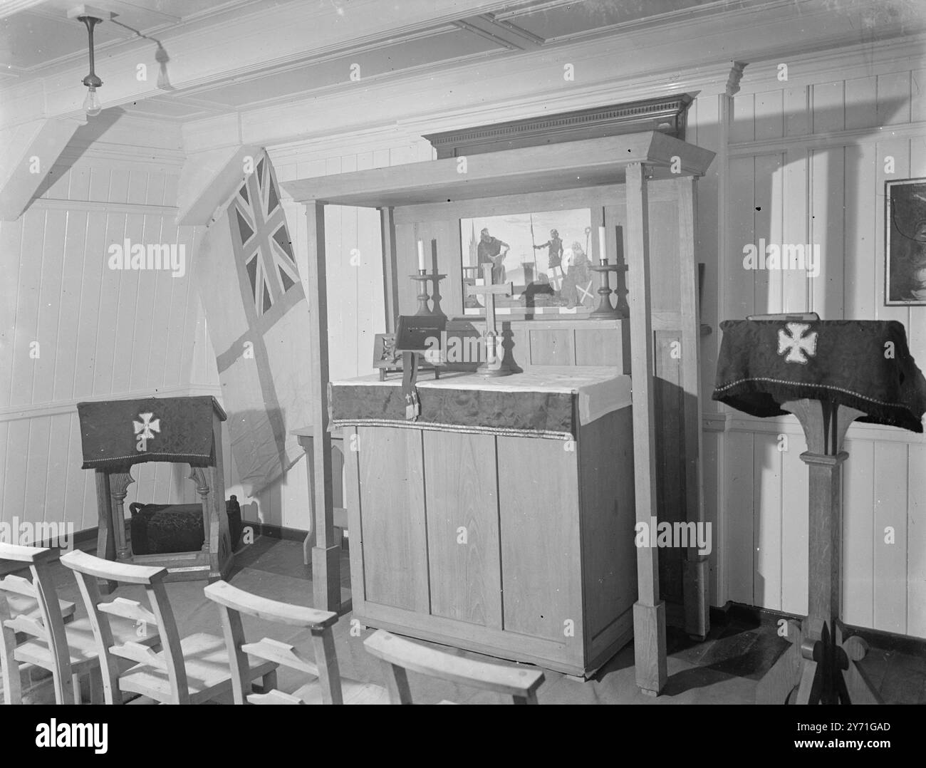 Cadets and a new HMS Worcester training ship.1940 Stock Photo - Alamy