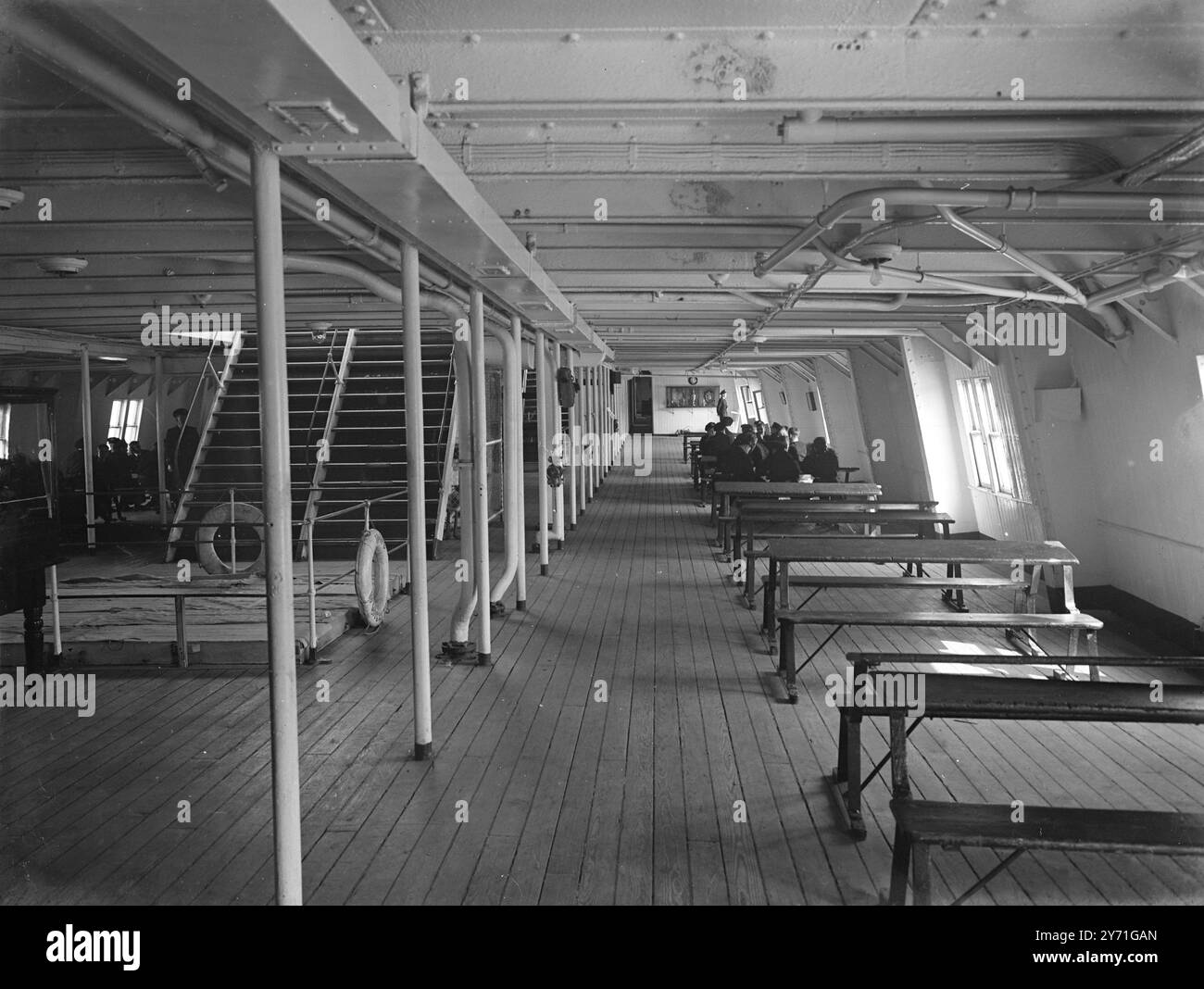 Cadets and a new HMS Worcester training ship.1940 Stock Photo - Alamy