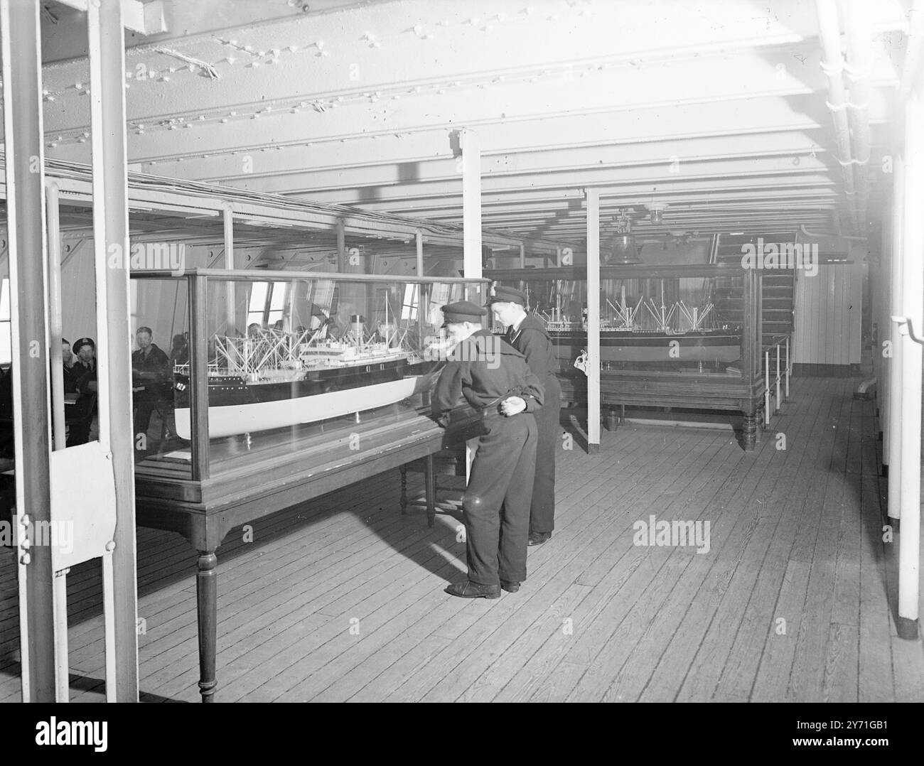 Cadets and a new HMS Worcester training ship.1940 Stock Photo - Alamy