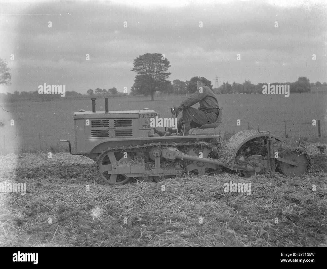 The Fowler FD2 tractor with rotavator 1940 Stock Photo - Alamy