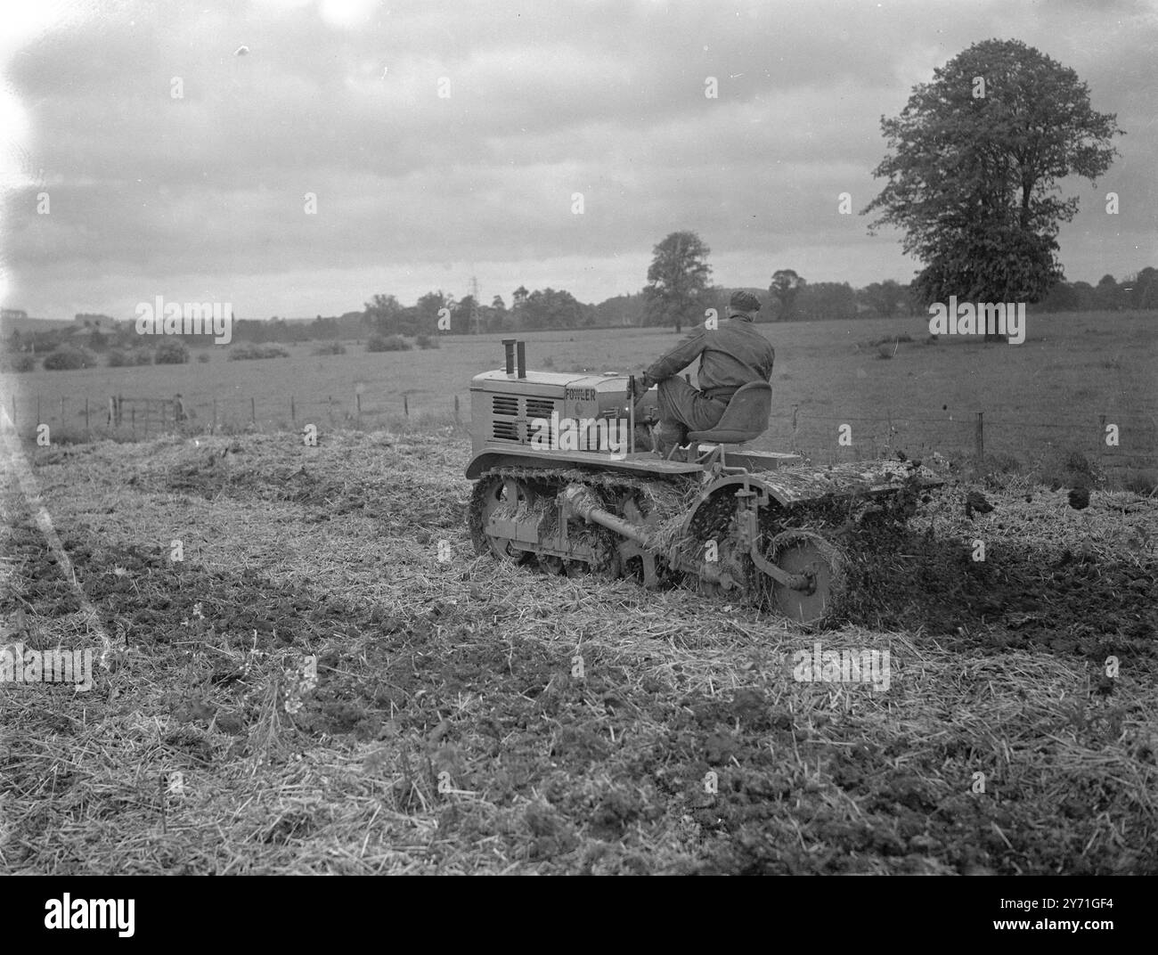 The Fowler FD2 tractor with rotavator 1940 Stock Photo - Alamy