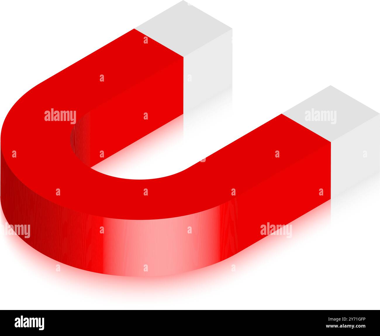 A red horseshoe magnet on white. Vector illustration Stock Vector Image ...