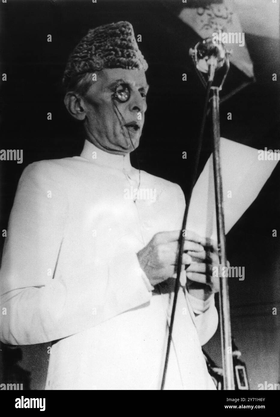 Muhammad Ali Jinnah Founder of Pakistan reading a speech Stock Photo ...