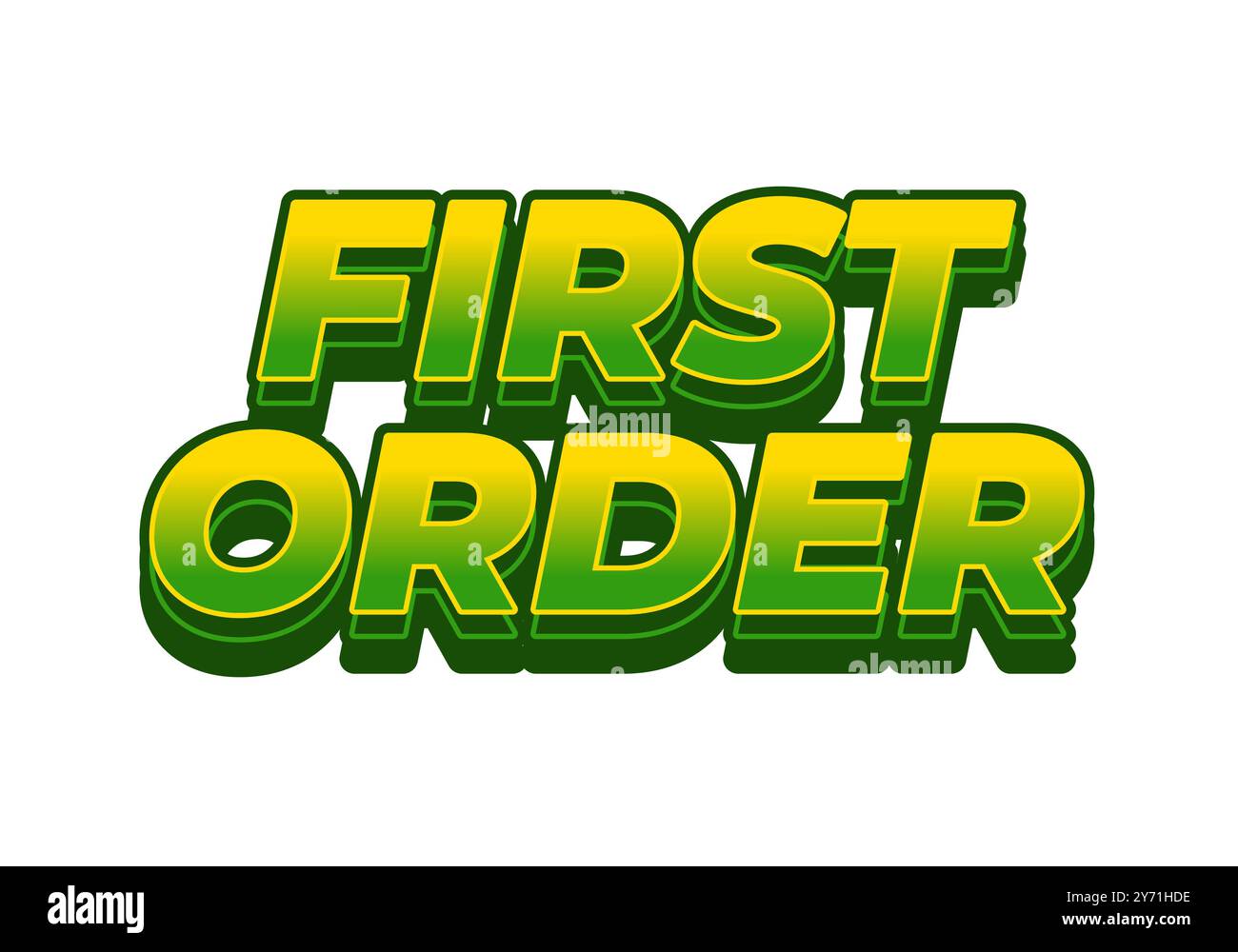First order. Text effect design in 3D style with modern colors Stock ...