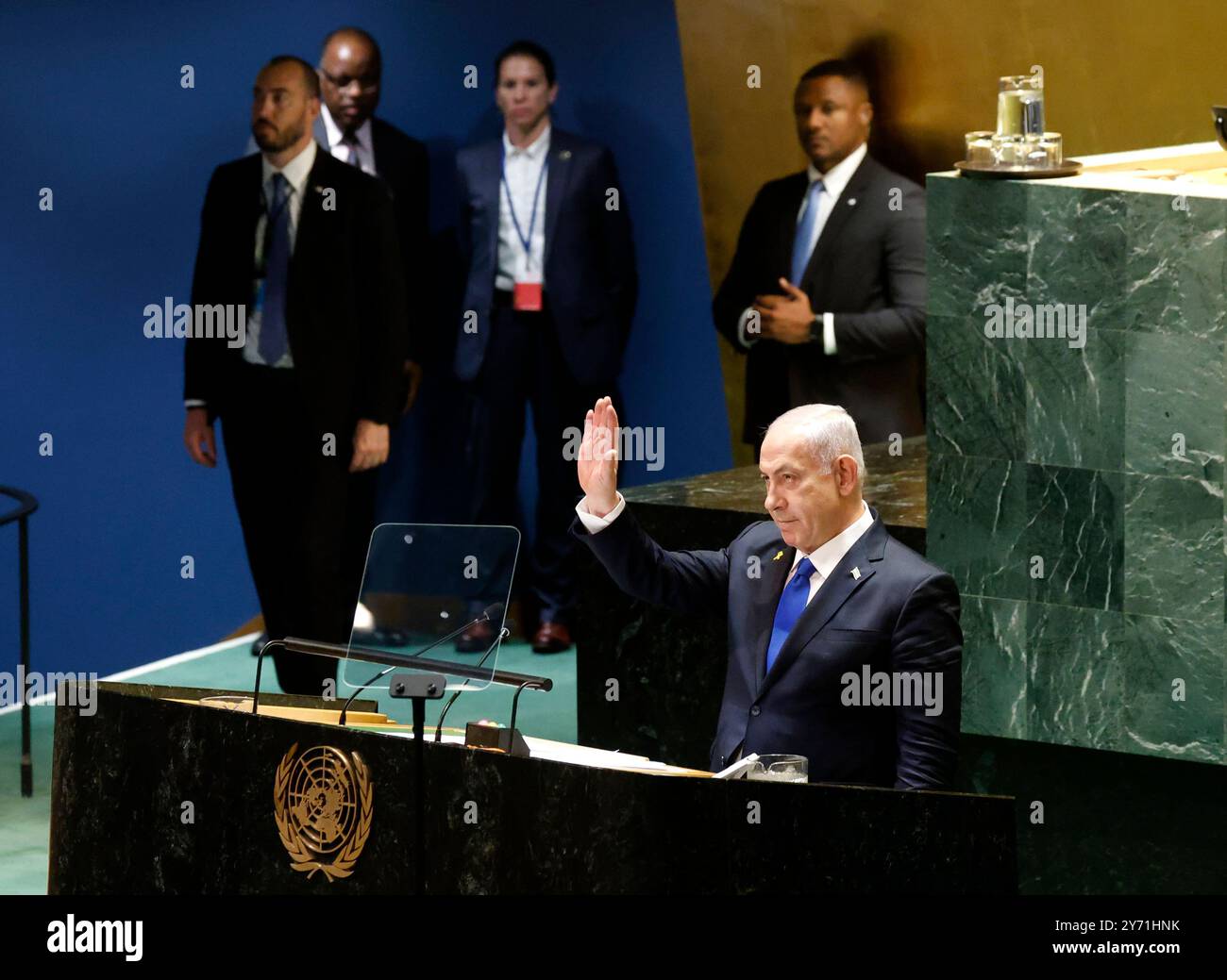 New York, United States. 27th Sep, 2024. Prime Minister of Israel ...