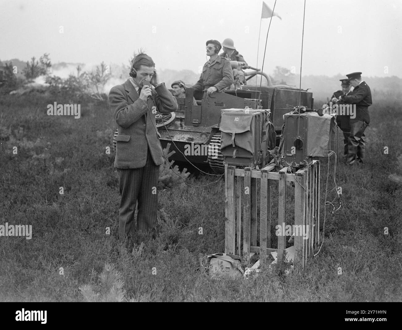 "DOWN IN THE FOREST" WOMEN WILL FIGHT FIRES. Bren-gun carrier "fire ...