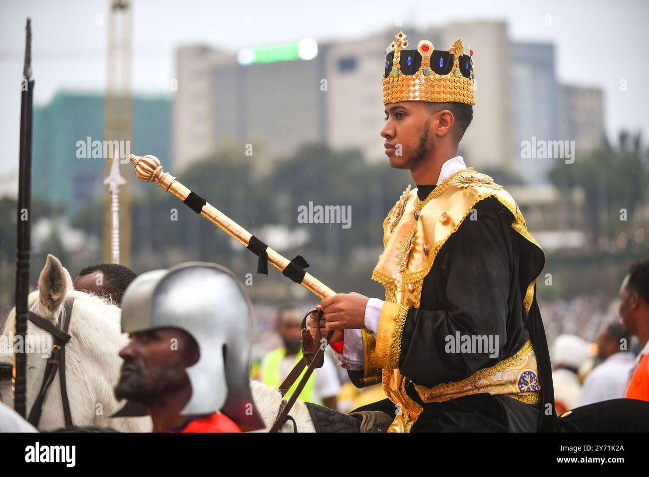 Addis Ababa, Ethiopia. 26th Sep, 2024. A man is seen in celebration of ...