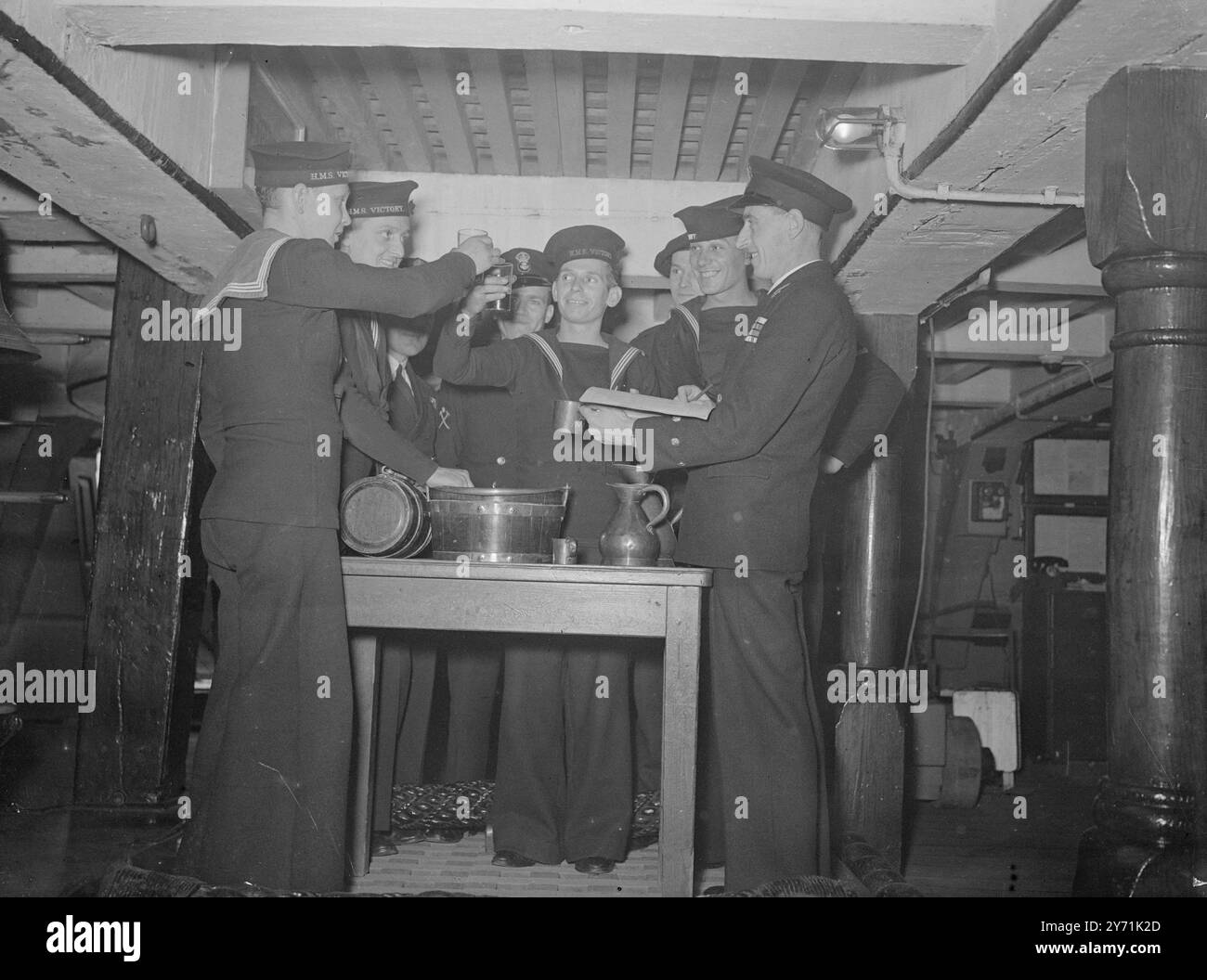 SPLICING THE MAIN BRACE ON H.M.S. '' VICTORY FOR NEW PRINCE The order ...