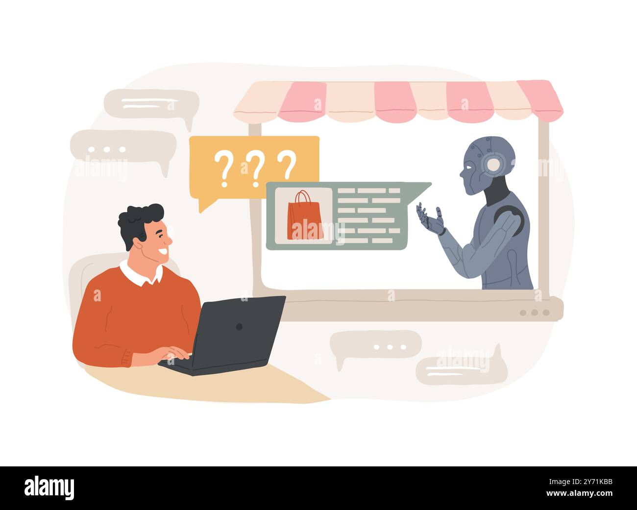 AI-Powered Sales Chatbot Assistance abstract concept vector ...