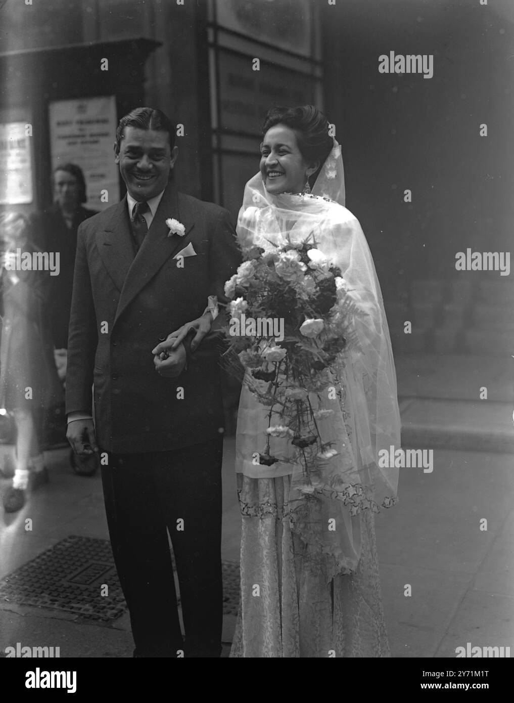 (original Caption) PAKISTAN DIPLOMAT WEDS . A muslim Wedding took place ...