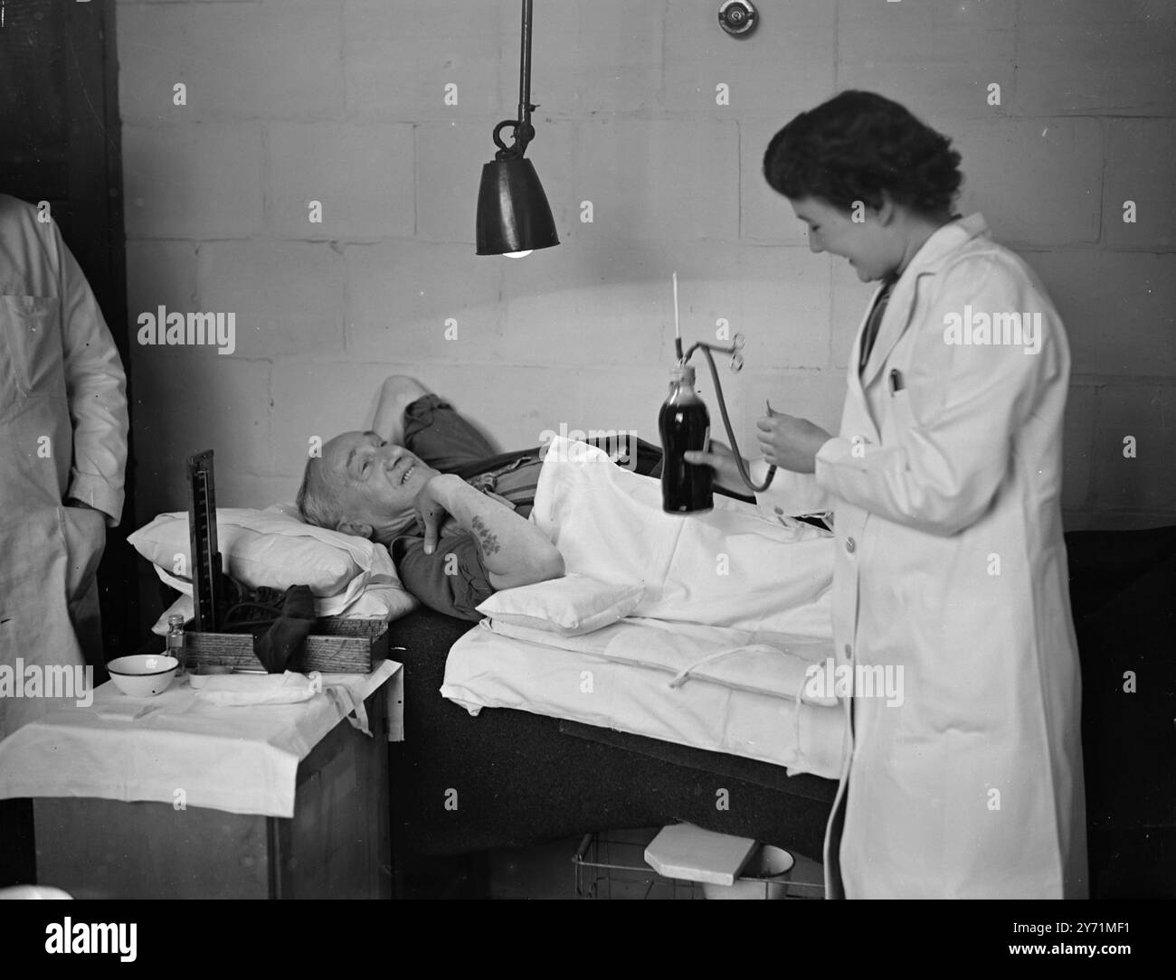 65 Year old JOHN GIBBONS of Eye , Suffolk , giving his 100th blood ...