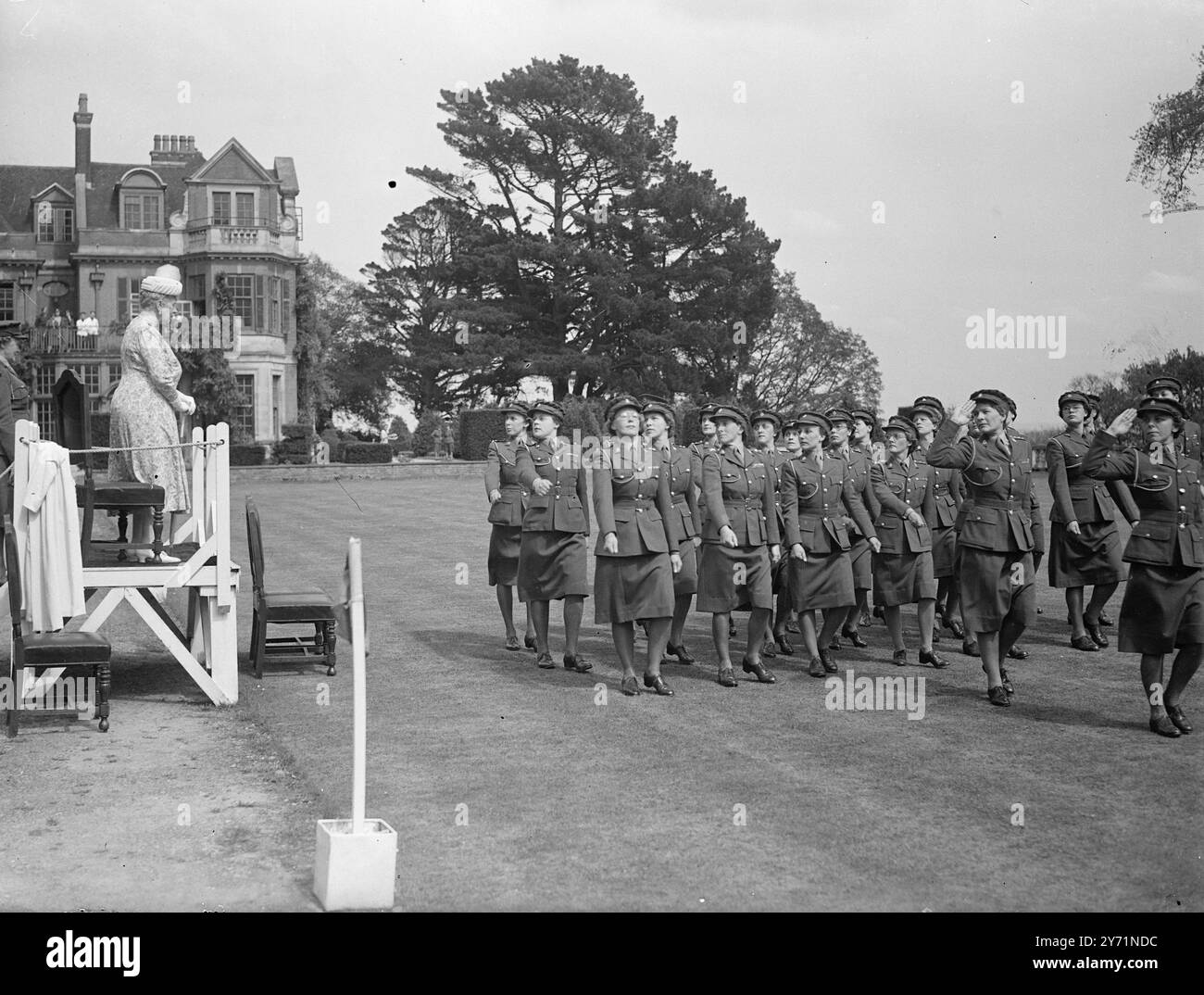 QUEEN MARY AT PASSING- OUT PARADE OF Q A I M N S . Her Majesty QUEEN ...