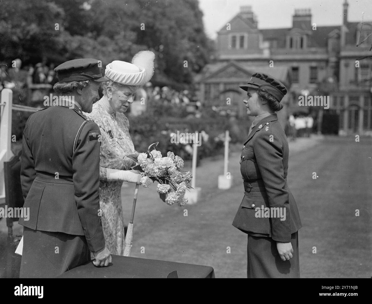 QUEEN MARY AT PASSING- OUT PARADE OF QAIMNS . Her Majesty QUEEN MARY ...