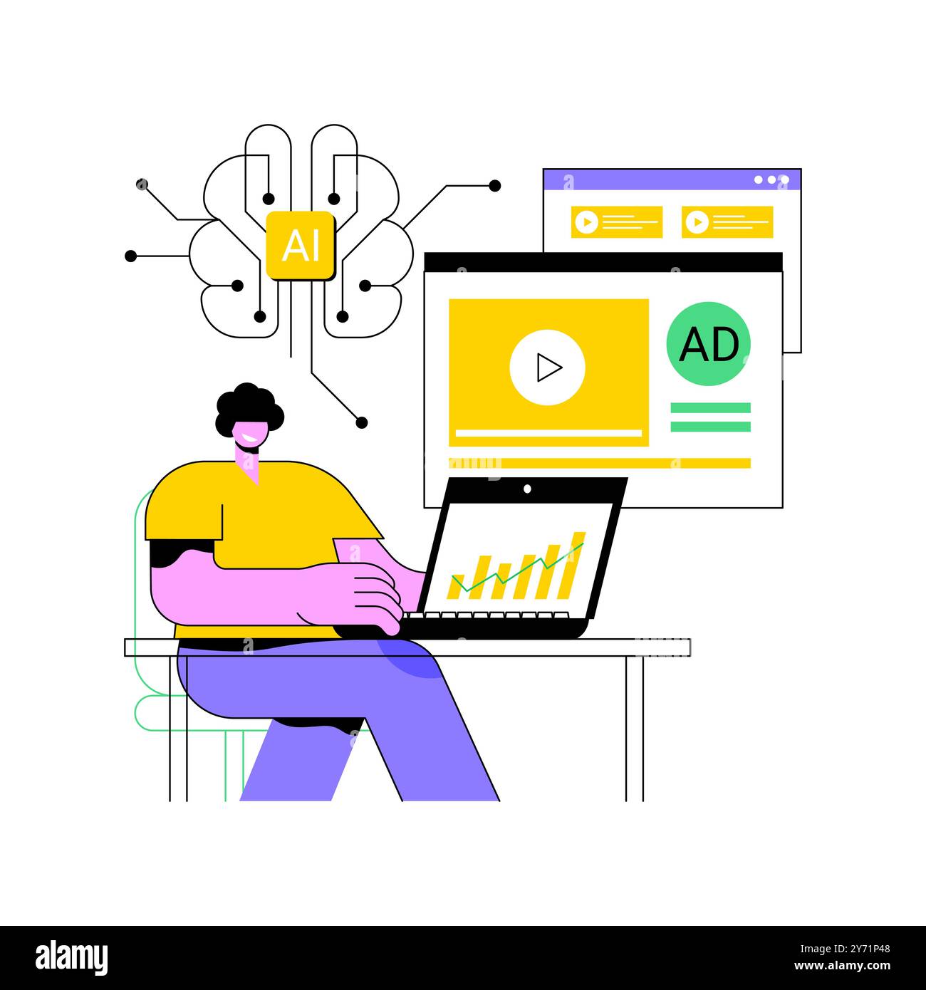AI-Optimized Programmatic Advertising abstract concept vector ...