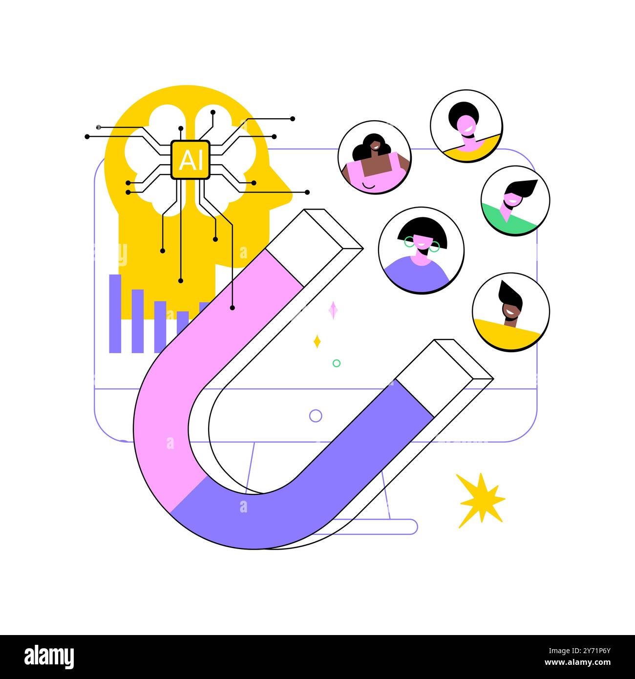 Ai Enhanced Automated Customer Engagement Abstract Concept Vector