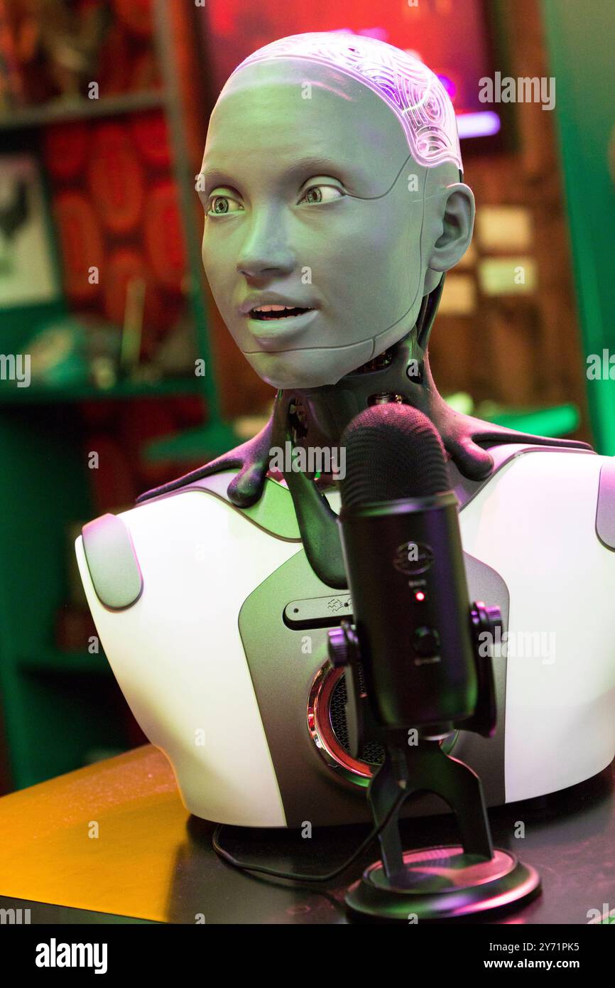 Torino, Italy. 26th Sep, 2024. Human shaped robot Ameca Desktop by ...