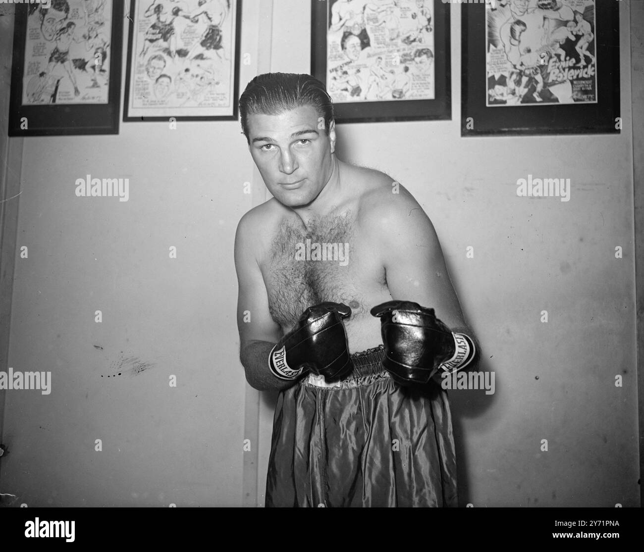 To meet Bruce. American 32 year old heavy weight boxer Lee Oma, who arrived in London yesterday ...