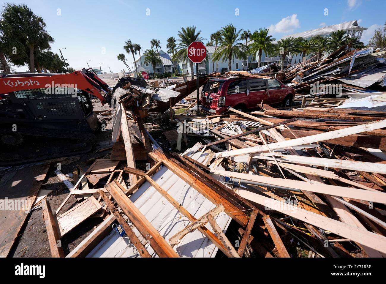 Workers Clear Debris In The Aftermath Of Hurricane Helene In Cedar Key