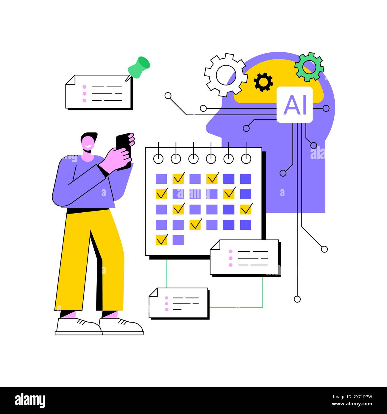 AI-Streamlined Sales Appointment Support abstract concept vector ...