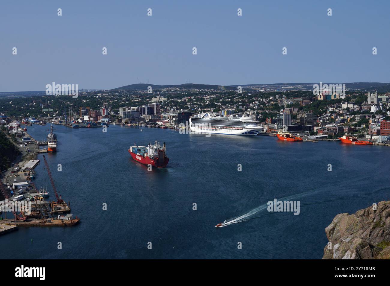 Ships in St Johns Harbor Newfoundland Canada Stock Photo - Alamy