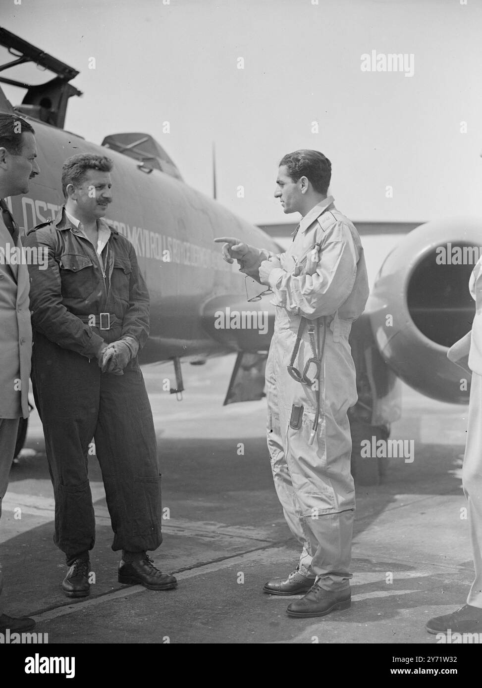 Shah Flies Jet During his visit to the Bristol Aeroplane Company's ...