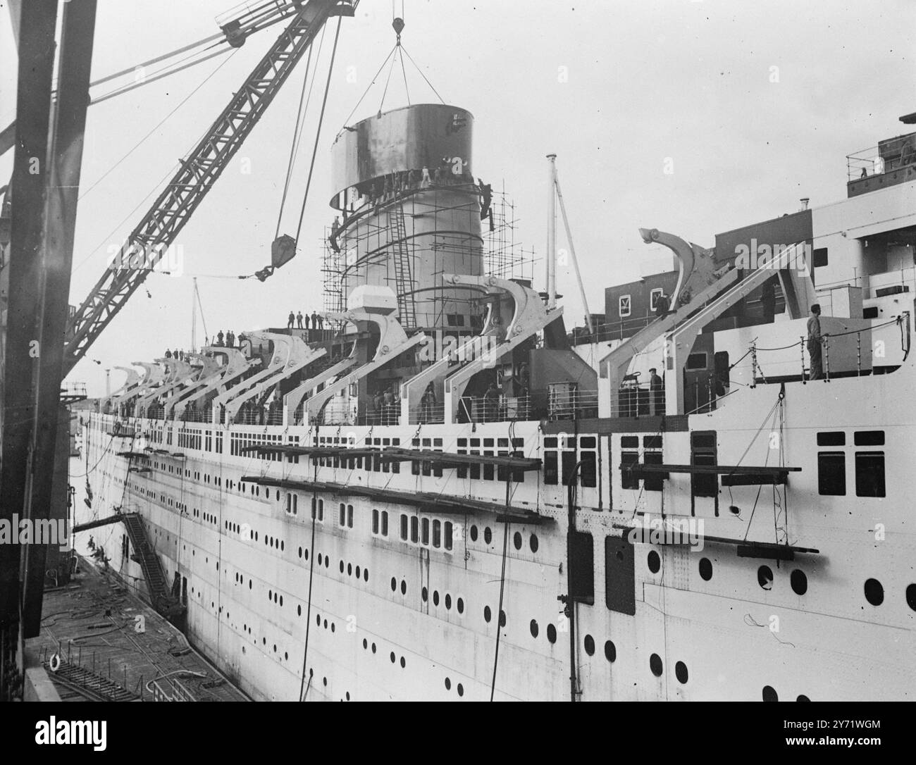 World's biggest ship's funnel. The final section of what is believed to ...