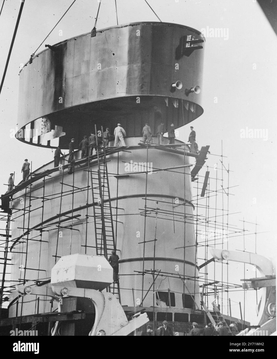 World's biggest ship's funnel. The final section of what is believed to ...