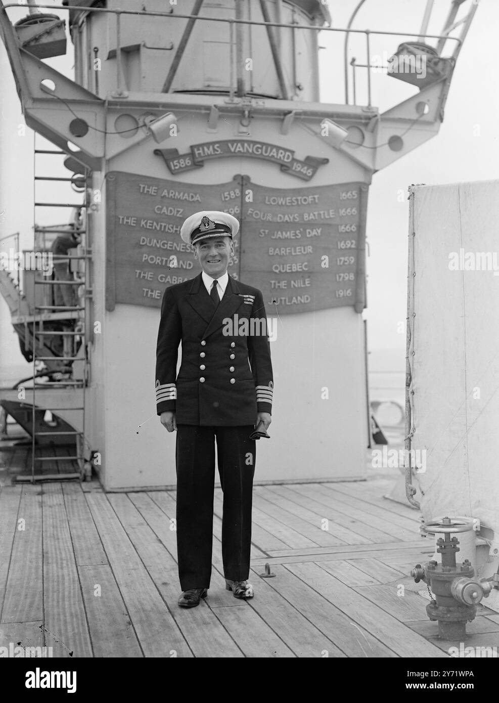 Vanguard has youngest crew. The 42,500 ton battleship Vanguard which ...