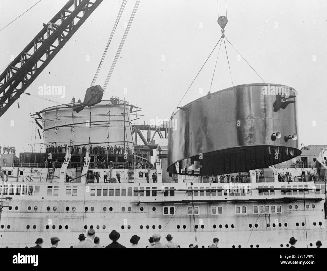 World's biggest ship's funnel. The final section of what is believed to ...