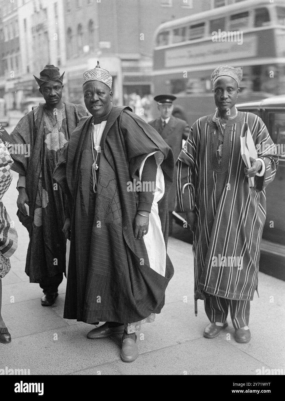 Oni of Ife at Colonial film showing. The Honourable the Oba Aderemi, C ...