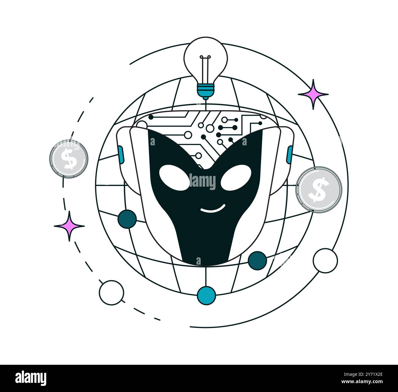 Impact of Artificial intelligence on business. AI-powered production ...