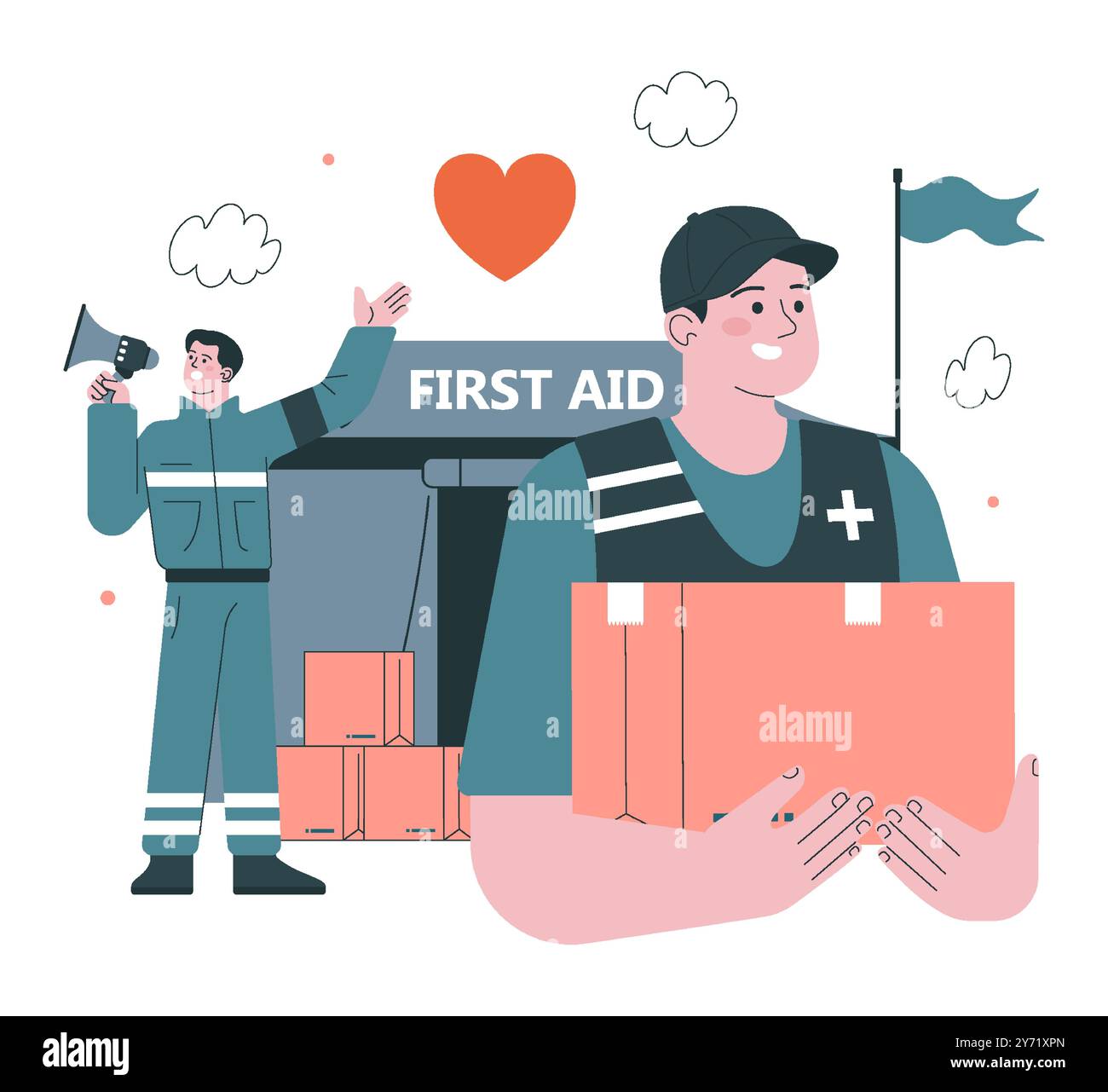 20 June, world refugee day. Refugees first aid. Local volunteers help ...