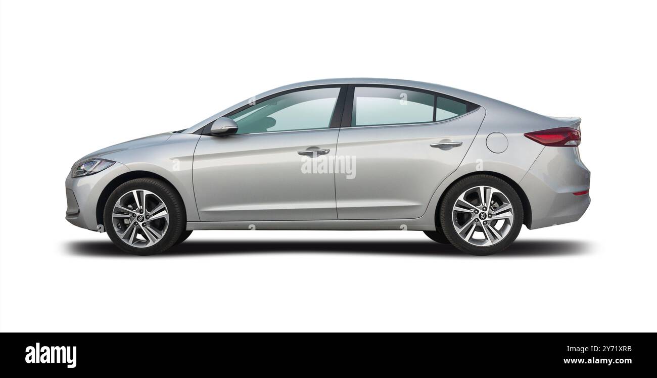 Hyundai Elantra car, side view isolated on white background Stock Photo ...
