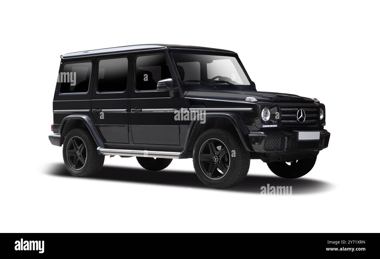 Mercedes-Benz G Class SUV car isolated on white background Stock Photo ...