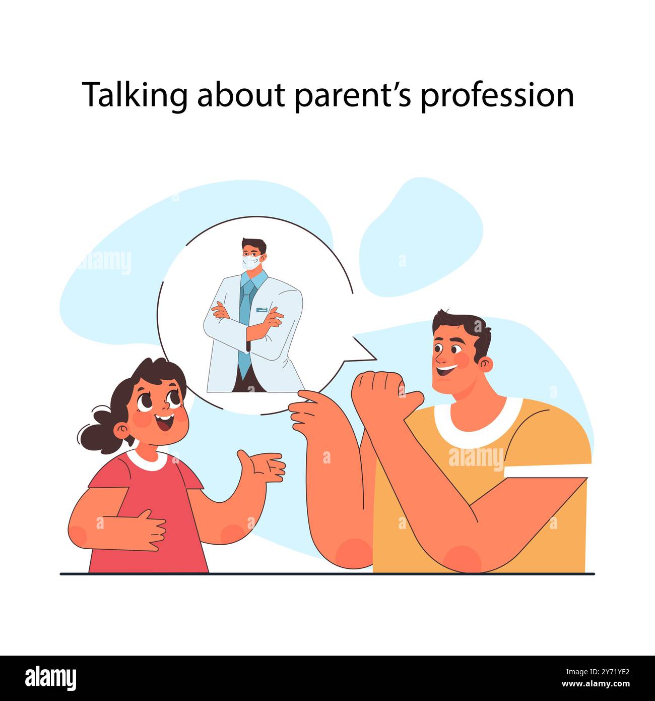 Career guidance for children. Dad helping his kid to define a future ...