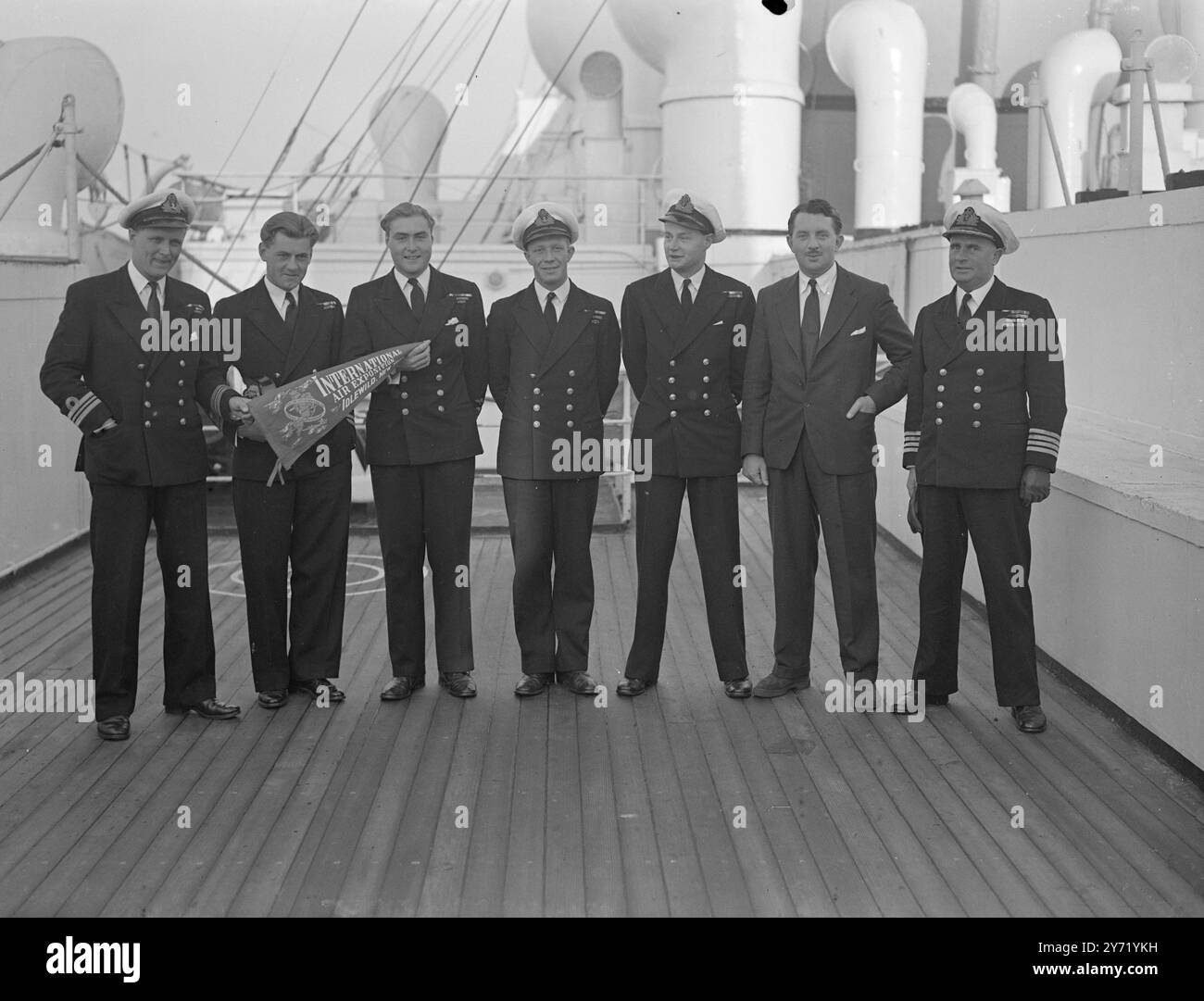BRITISH NAVAL FLYERS ARE BACK . Five Royal flyers arrived at ...