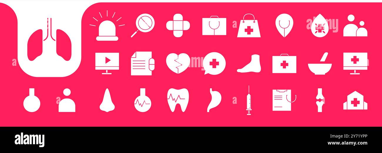 medical flat icon set design vector Stock Vector Image & Art - Alamy
