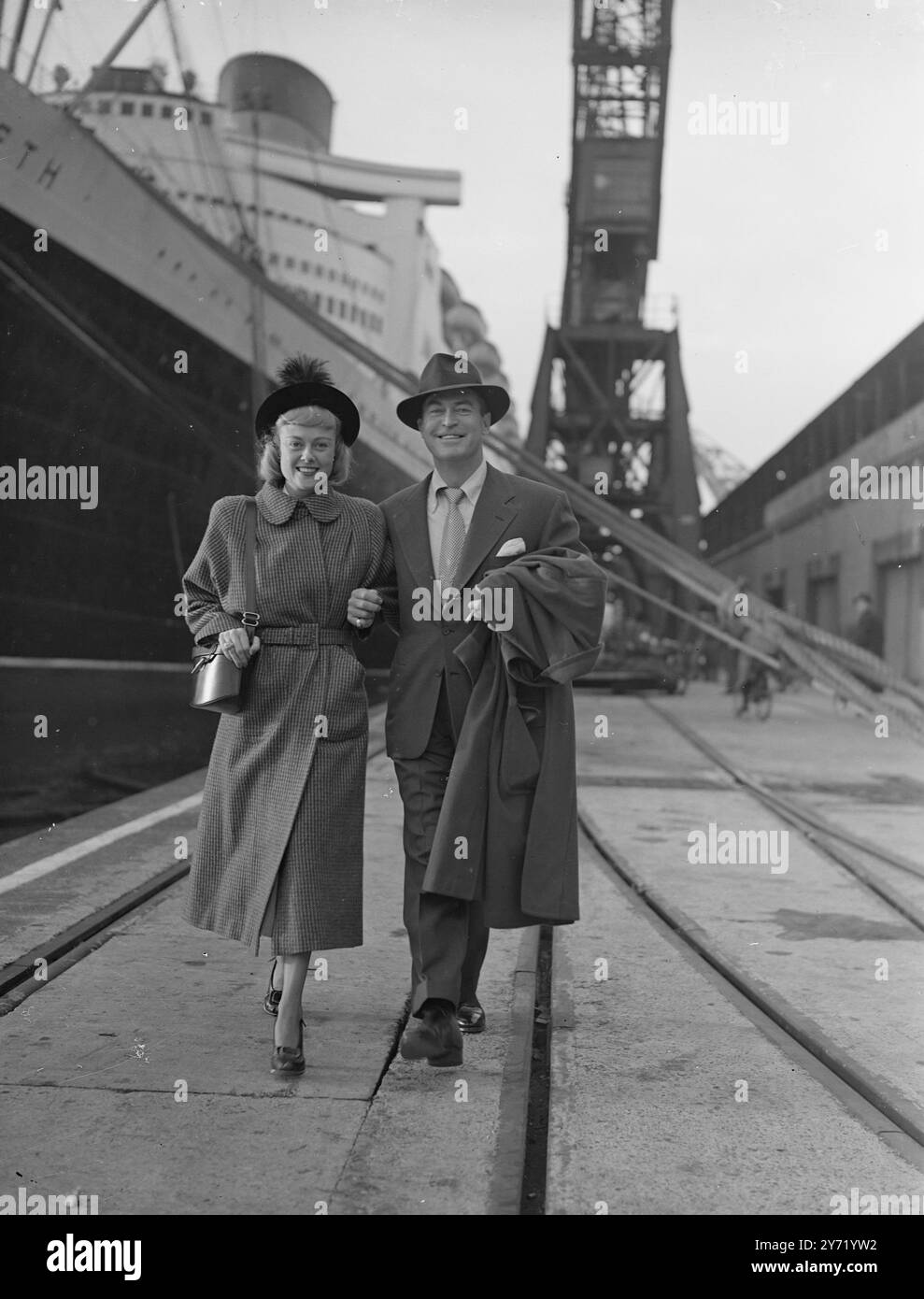 FAMOUS SCREEN 'TOUGH GUY' HERE . Amongst the passengers on the Cunard ...