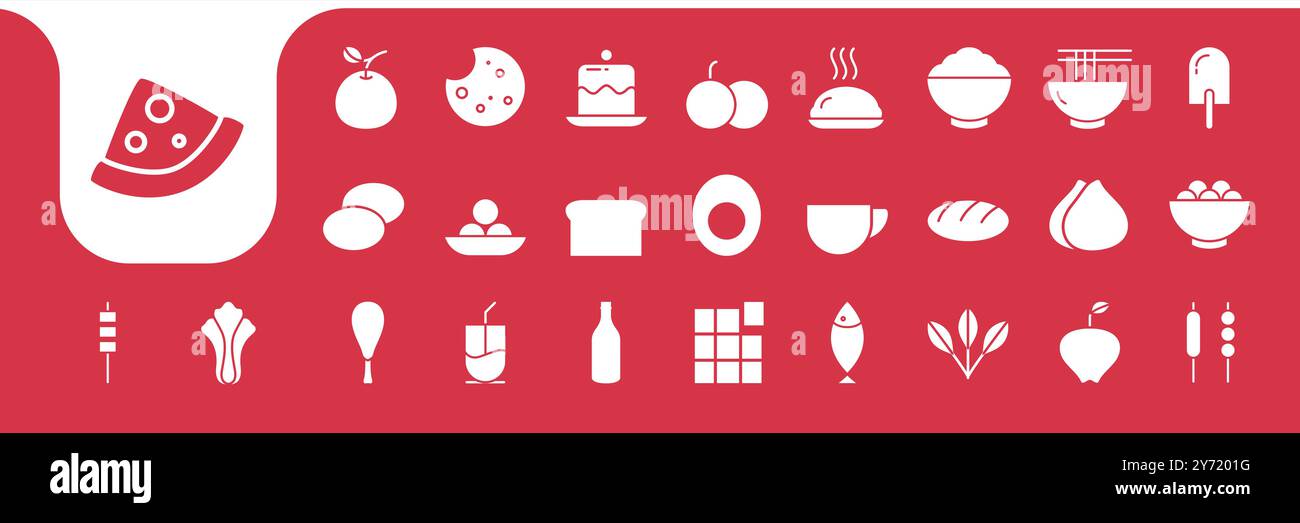 nutritional food flat icon collection logo design vector Stock Vector ...