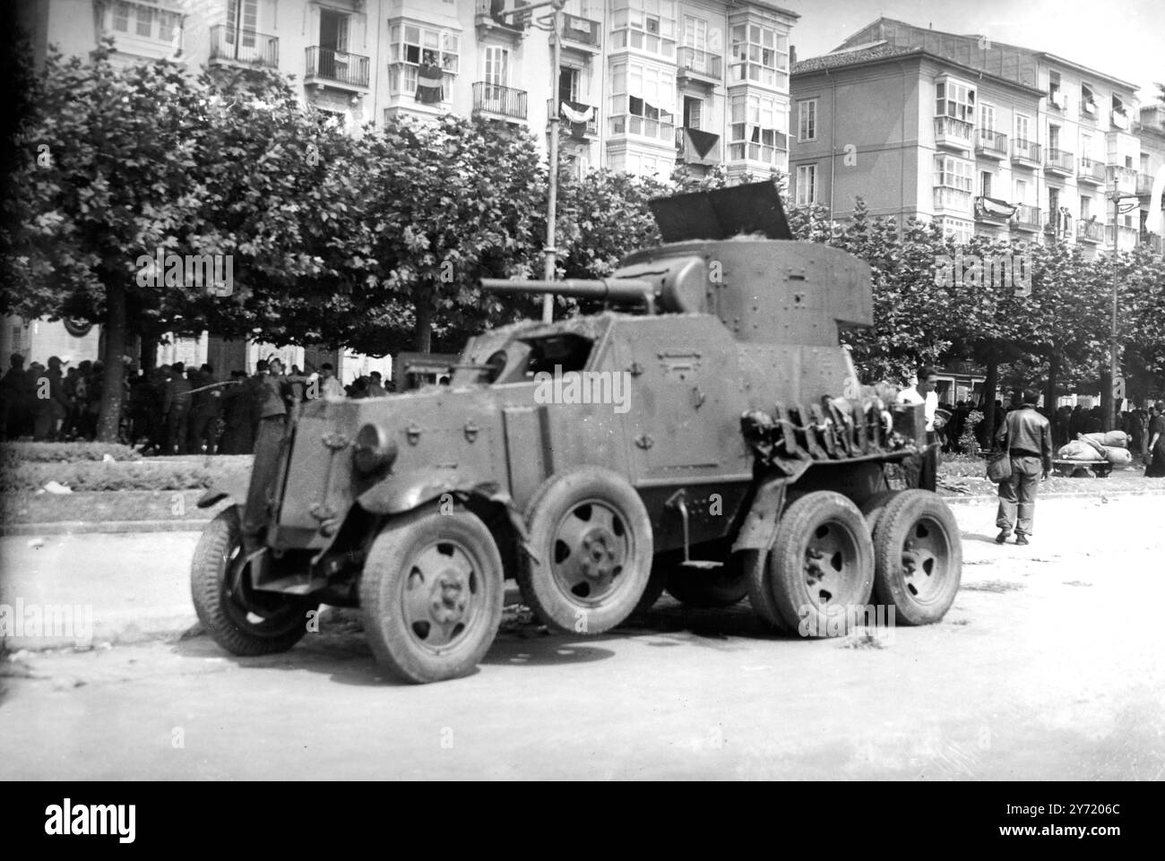 ARMOURED CAR WITH " RUSSIAN GUNS" AMONG FRANCO'S BOOTY AT SANTANDER ...