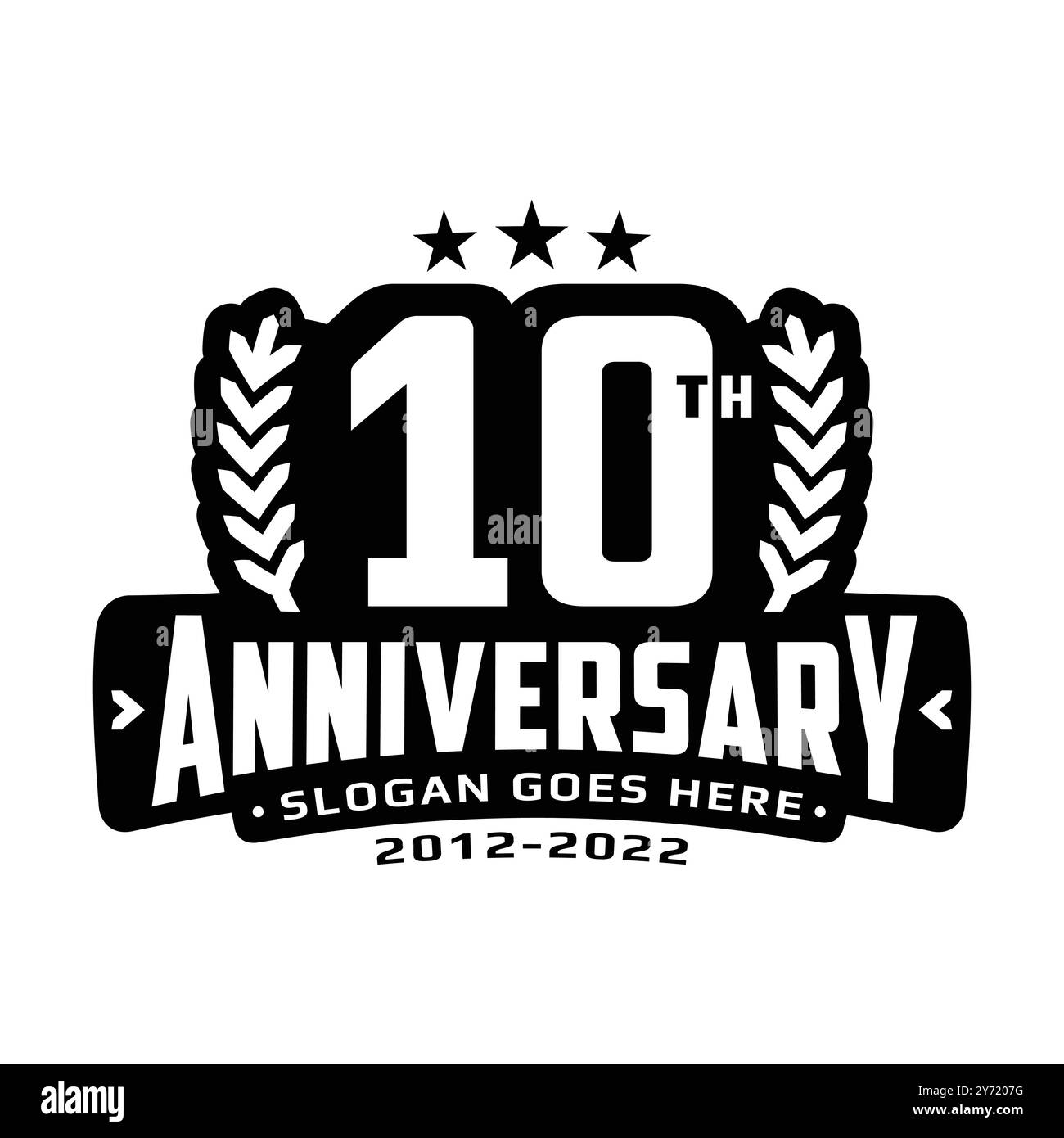 10 years anniversary logo design template. 10th anniversary celebration ...