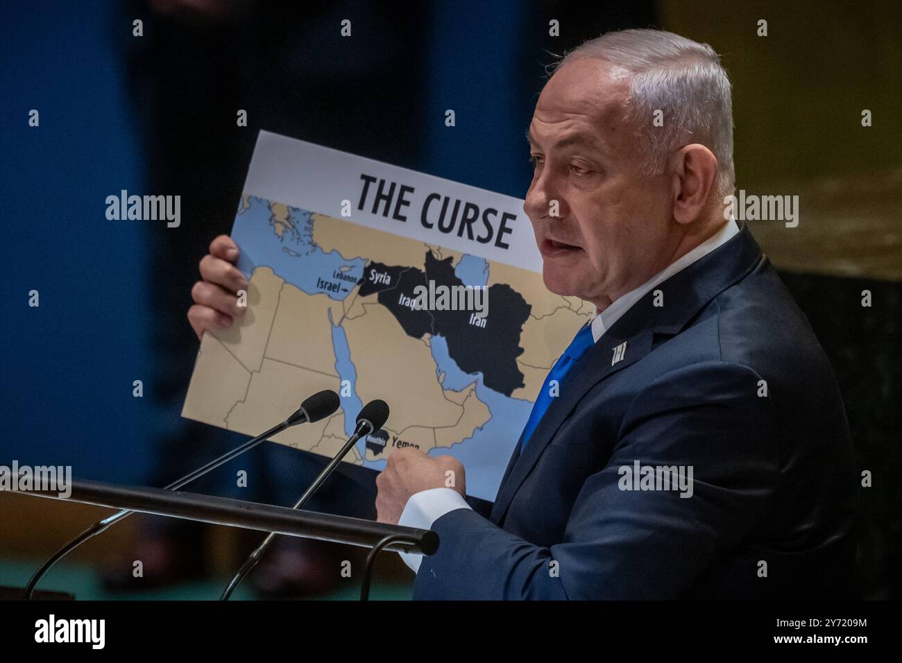 New York, USA. 27th Sep, 2024. Benjamin Netanyahu, Prime Minister of ...