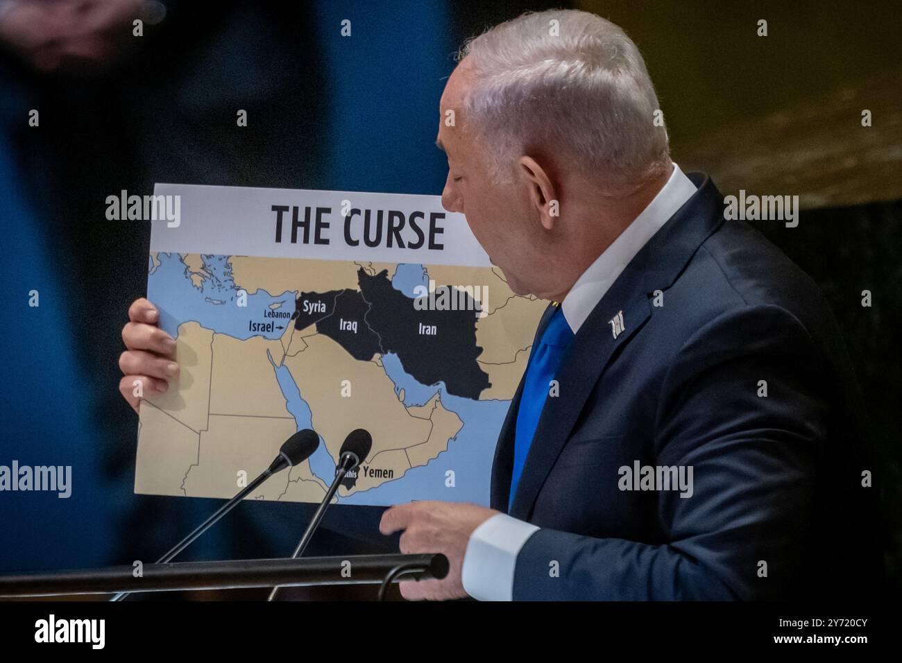 New York, USA. 27th Sep, 2024. Benjamin Netanyahu, Prime Minister of ...