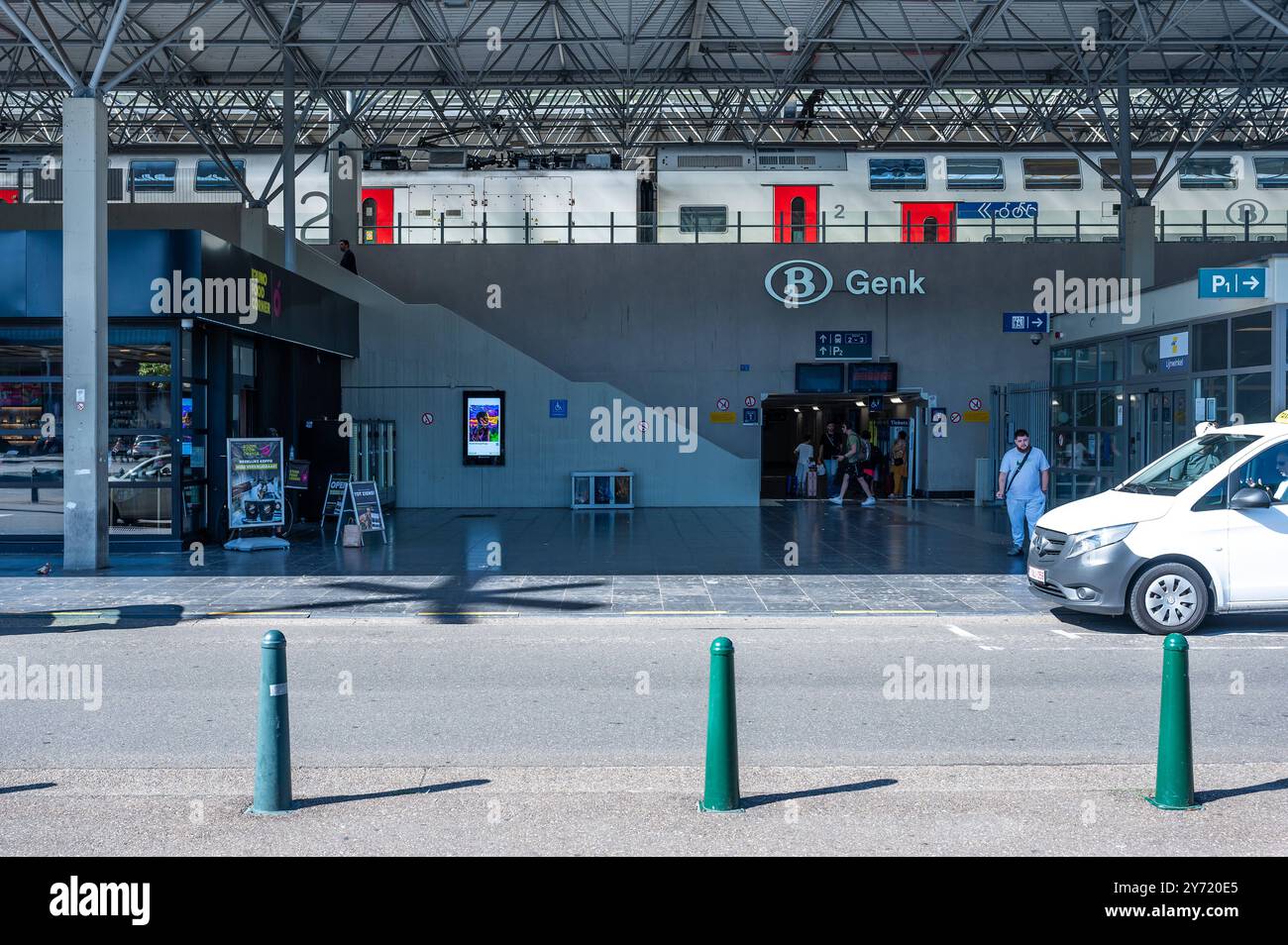 Entrance of the railway station, Genk, Limburg, Belgium, AUG 12, 2024 ...