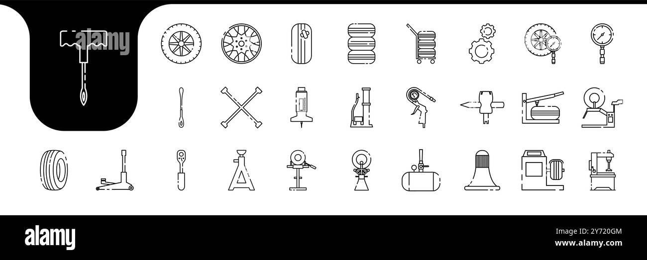 Tire icon collection Stock Vector Images - Alamy