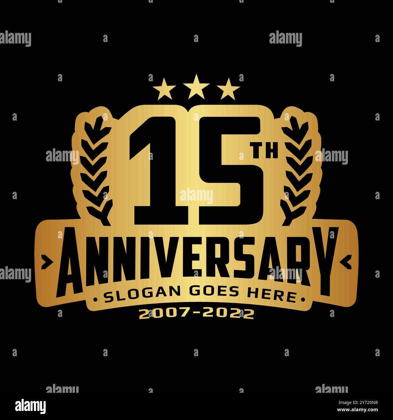 15 years anniversary logo design template. 15th anniversary celebration ...