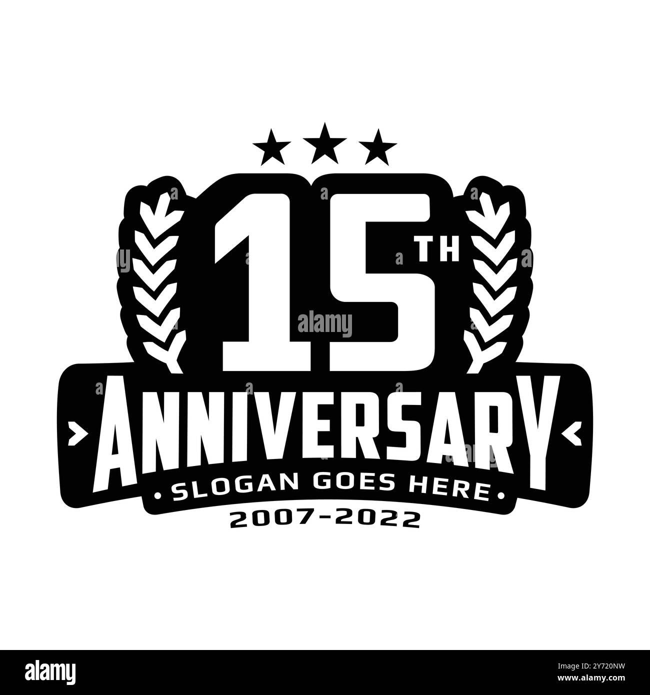 15 years anniversary logo design template. 15th anniversary celebration logotype. Vector and ...