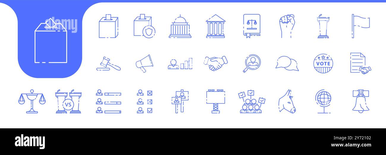 political lines icon set collection design vector Stock Vector Image ...