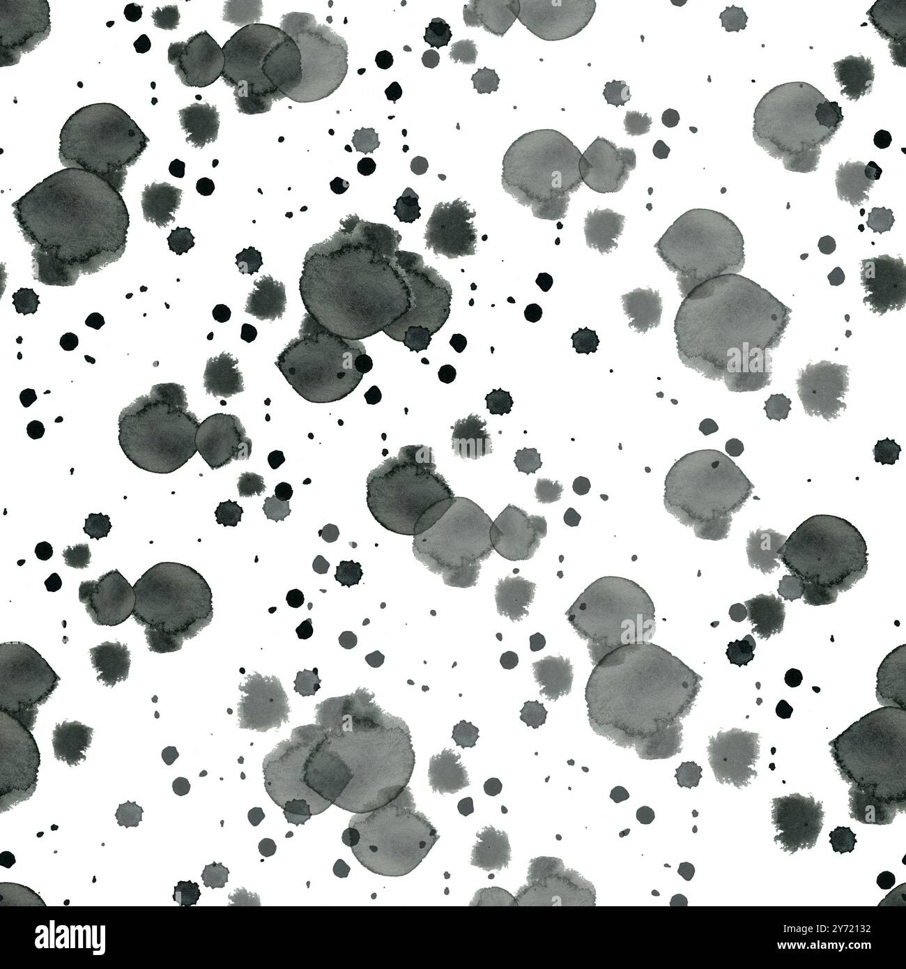 Ink stains, watercolor translucent stains of black and gray. Watercolor ...