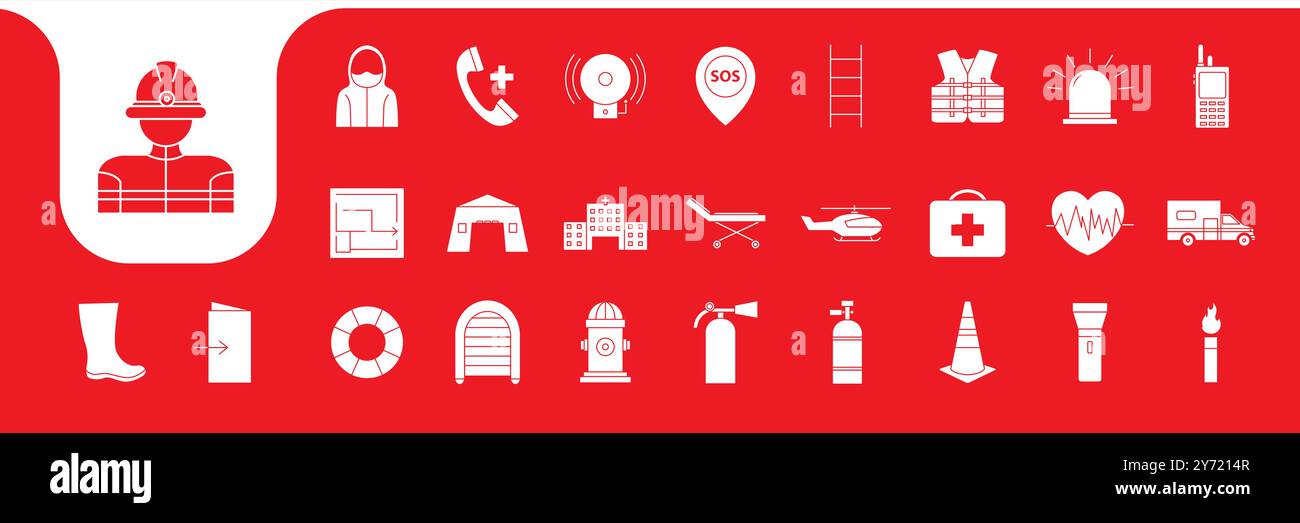 rescue icon set collection design vector Stock Vector Image & Art - Alamy